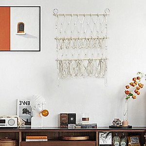 Sinolmaibe Stuffed Animal Hammock, Double Layer Woven Toy Net With Tassels, Net Bag Storage Rack Bookshelf Hammocks Home Decor Book Shelves, Stuffed Animal Toy Storage Holder