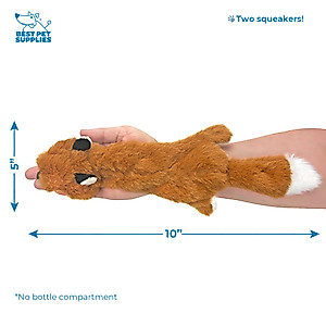 Best Pet Supplies Stuffing Free Squeaky Dog Toys for Small Dogs, Medium Dogs, and Large Dogs, Durable, Best Dog Chew Toy for Teething Puppy, Indoor Play - Fox, Small