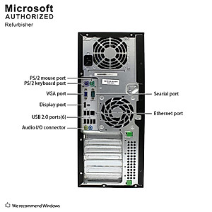 HP Elite 8200 Tower Business Desktop Computer PC, Intel Quad Core i7-2600 up to 3.8GHz, 16G DDR3, 1T, DVDRW, WiFi, BT, DP, VGA, Windows 10 Pro 64 Bit Language Supports English/Spanish/French(Renewed)