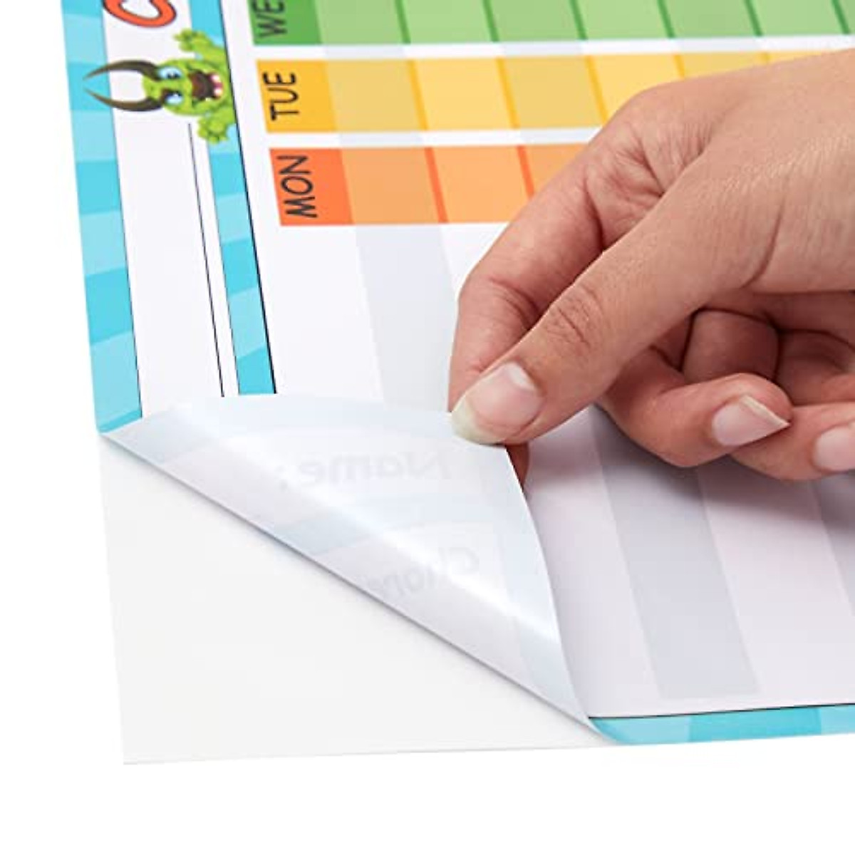 6 Pack Dry Erase Chore Chart for Kids, Reusable Behavior Reward Board with Self-Adhesive for Classroom, Monster Designs (14.5 x 11 in)