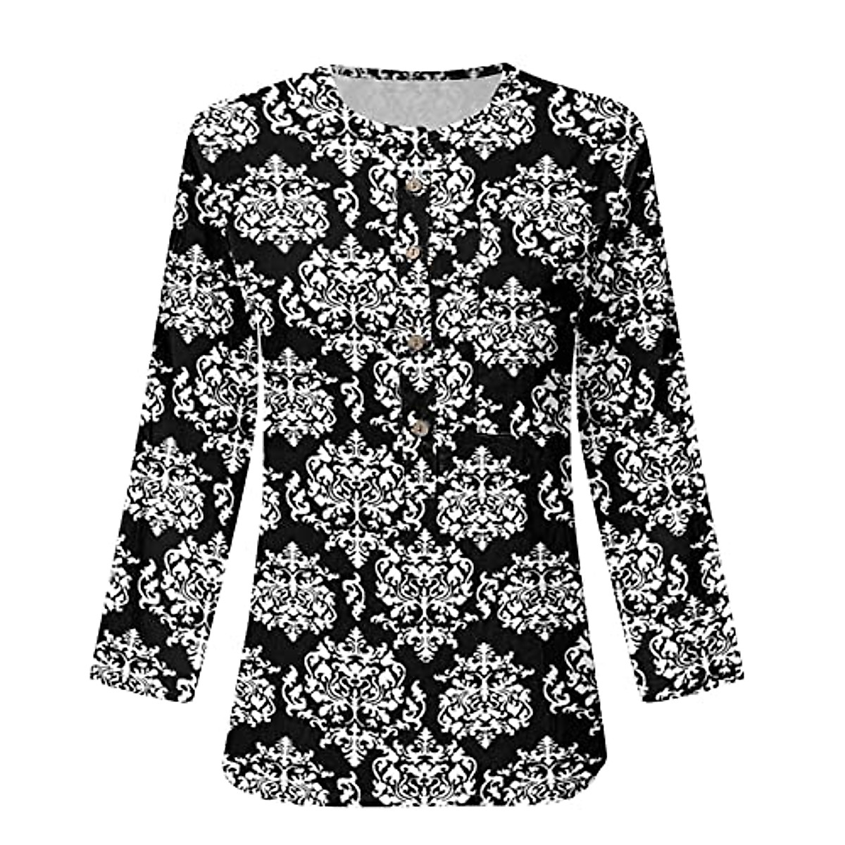 Breniney Womens Plus Size Tunic Tops Long Sleeve Tops for Leggings Womens Long Sleeve Blouses for Work Black