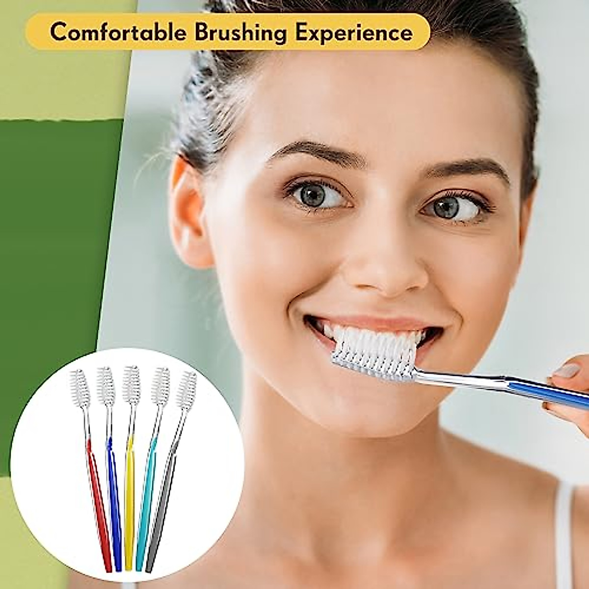 Amyhill 50 Sets Disposable Toothbrushes with Toothpaste Individually Wrapped Toothbrushes and Toothpaste Bulk 5 Colors Soft Bristle Tooth Brush for Travel Homeless Shelter Hotel Guest Apartment