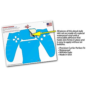 WraptorSkinz Skin Wrap compatible with Sony PS5 DualSense Controller Solids Collection Blue Neon (CONTROLLER NOT INCLUDED)