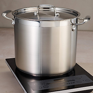 Tramontina Covered Stock Pot Gourmet Stainless Steel 12-Quart, 80120/000DS