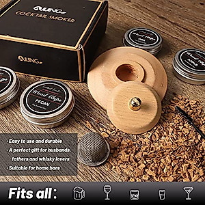 AJIJING Cocktail Smoker Kit with 4 Flavour Wood Chips-Old Fashioned Smoker Kit for Drinks, Whiskey, Bourbon, Drink Smoker Infuser Kit, Best Gift for Husband, Father, and Whiskey Lovers