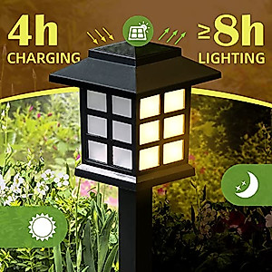 GIGALUMI Solar Outdoor Lights,12 Pack LED Solar Lights Outdoor Waterproof, Solar Walkway Lights Maintain 10 Hours of Lighting for Your Garden, Landscape, Path, Yard, Patio, Driveway