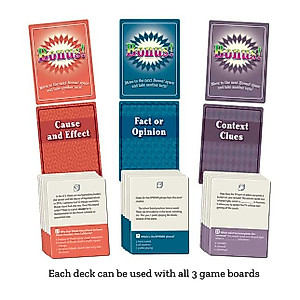 Really Good Stuff Comprehension Board Game Trio (3 Games): Cause and Effect, Fact or Opinion & Context Clues – Grades 4–5