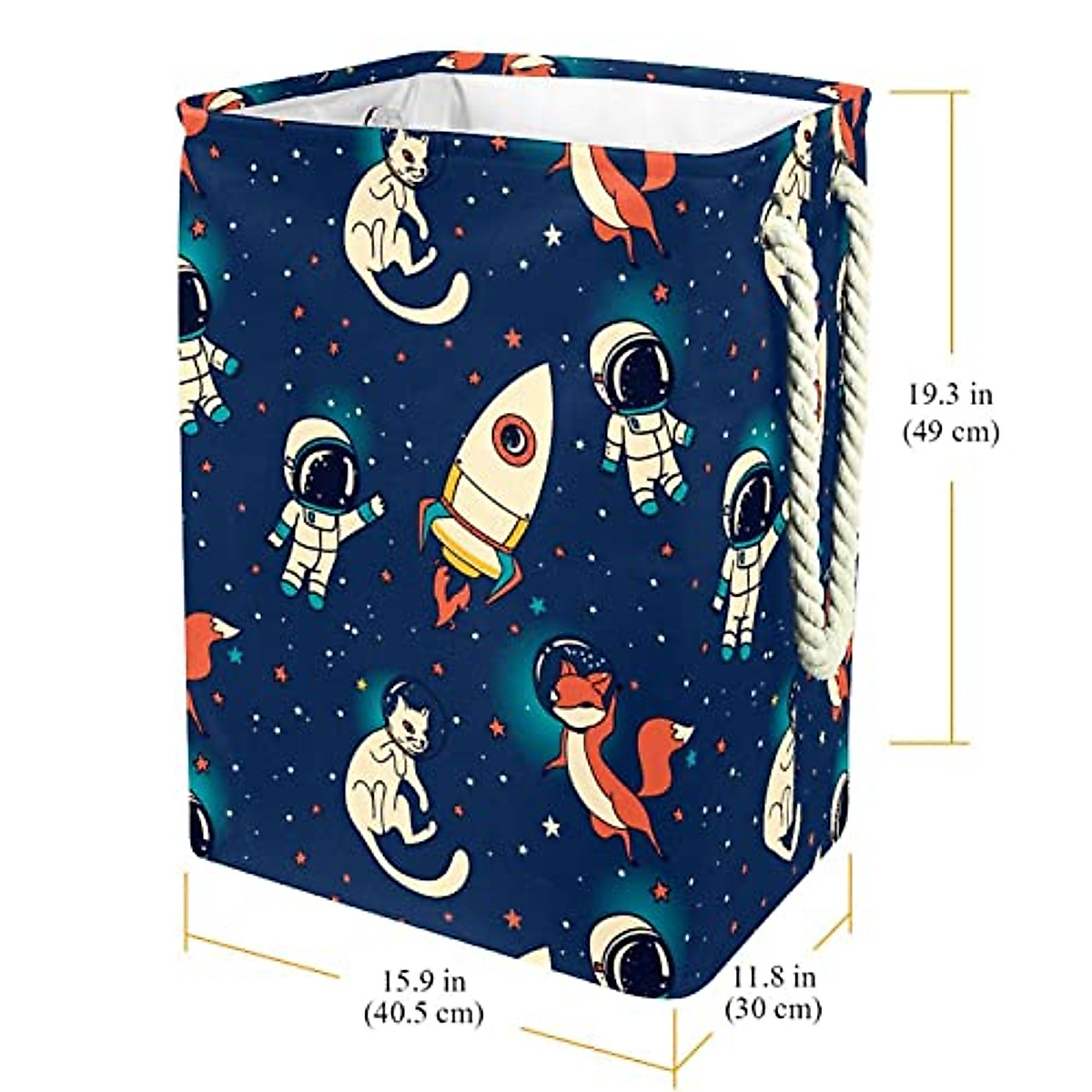 Laundry Hamper Astronaut and Cosmic Pattern Collapsible Laundry Baskets Firm Washing Bin Clothes Storage Organization for Bathroom Bedroom Dorm