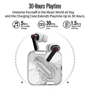 SIXTHGU Wireless Earbuds Bluetooth Headphones, Crystal Ear Buds with Fast Charging Case IPX4 Waterproof Stereo Earphones in-Ear Built-in Mic Headset Premium Deep Bass(White)