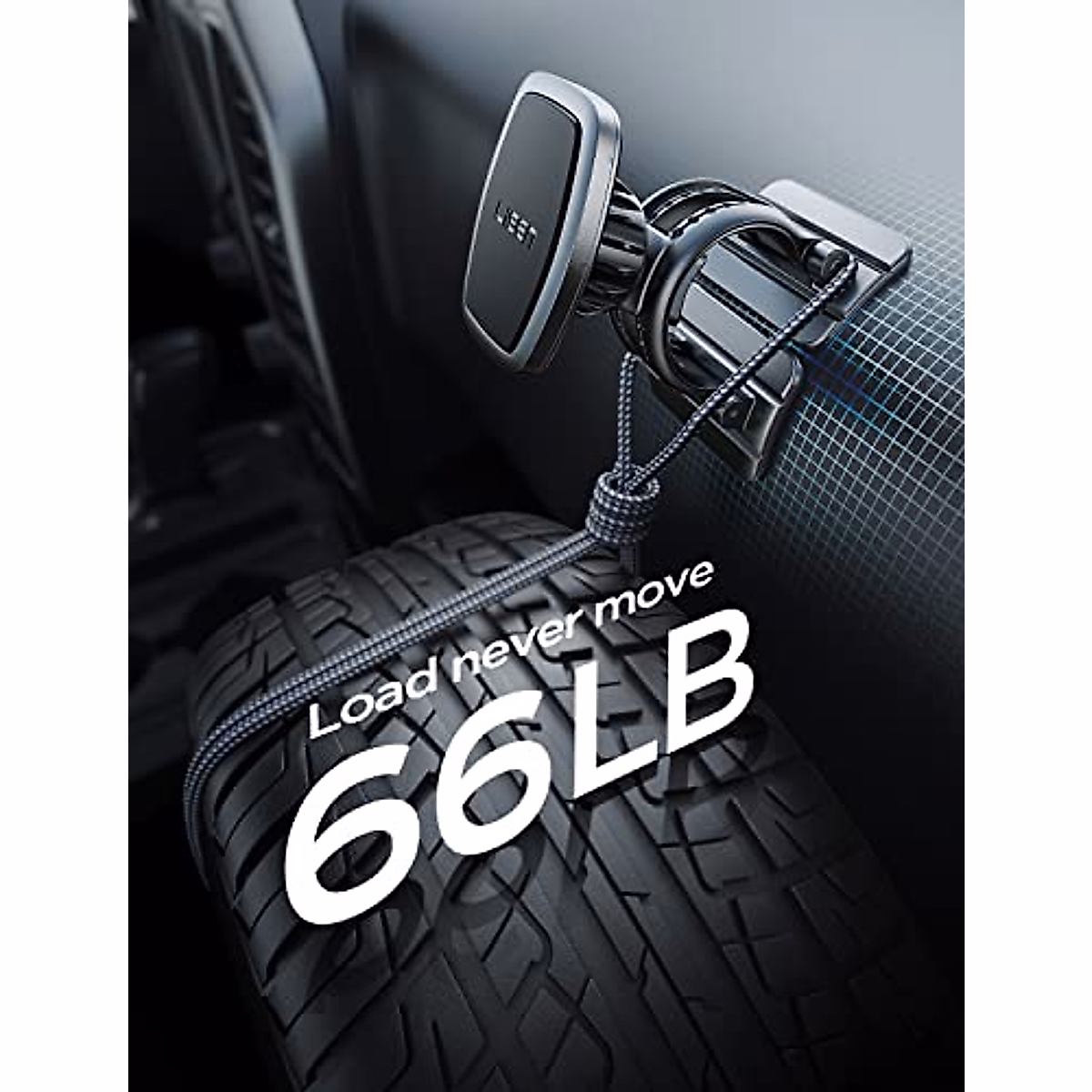 LISEN Magnetic Phone Holder for Car Fit Curved Surfaces Car Phone Holder Mount Flexible & Stable Dashboard Magnetic Phone Car Mount with 3 Metal Plates Fit All iPhone 14/13/12/11,Pro,Pro Max,Android