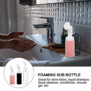 Foaming Dispenser 3Pcs Foaming Soap Dispenser Empty Facial Foam Bottle Hand Soap Containers with Foam Massage Clean Brush Head for Home Bathroom 100ml 30ml