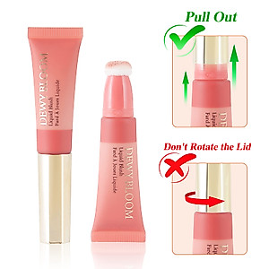 Paminify Blush Beauty Wand,Matte Face Blush Contour Wand with Cushion Applicator,Smooth Creamy Dewy Liquid Blush Wand,Blendable Blush Rouge Stick for Cheek,Cruelty-free,103 Rosa,Cool Pink