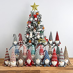 10 Pcs Christmas Tree Hanging Gnomes Ornaments, Elk Swedish Handmade Plush Gnome Santa Elf Walls, Stairs, Windows Hanging Home Decor Holiday Decorations