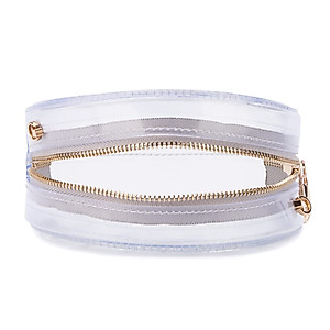 Olivia Miller Women's Fashion Cristabel Clear PVC Jelly, Canteen Mini Small Crossbody Bag w Detachable Strap, Casual Trendy Purse Handbag