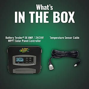 Battery Tender 30 AMP MPPT Solar Charge Controller with LCD Screen for use with 12 Volt/24 Volt Lead Acid, AGM, Gel, and 12 Volt Lithium Batteries