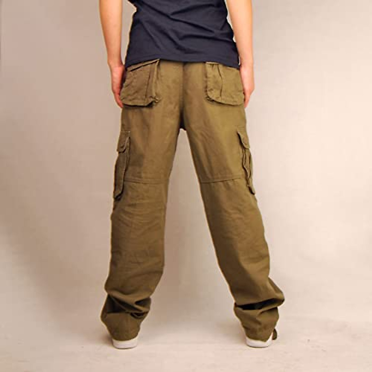 Blczomt My Orders Camouflage Cargo Pants for Men Washed Casual Military Tactical Pants Combat Multi Pockets Hiking Pants Deals of The Day Men's Cargo Pants Yellow S