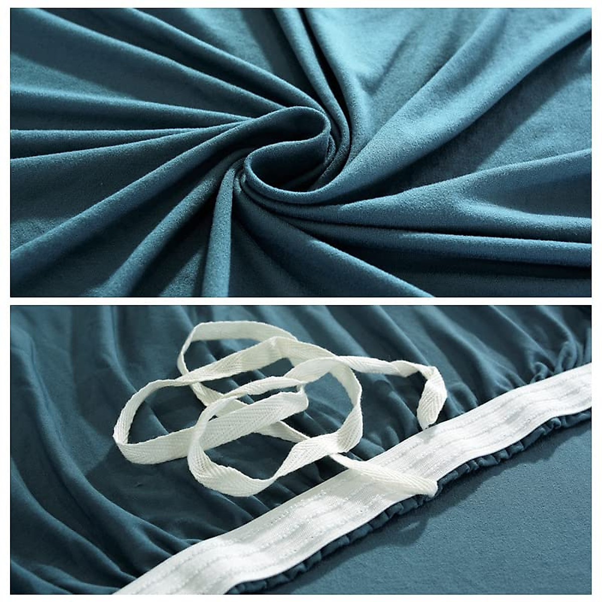 WAMBAS Solid Couch Cover Stretch L-Shaped Sofa Covers All Inclusive Solid 1.2.3.4 Seats Sofa Seat Cushion Covers -Peacock blue-4-seater