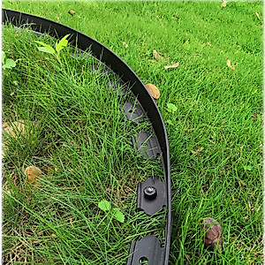 Landscape Edging,40FT Plastic No Dig Garden Edging with 40 Stakes,2 Inch Tall Lawn Edging for Lawn,Yard,Flower Gardens Border (Black-40FT)
