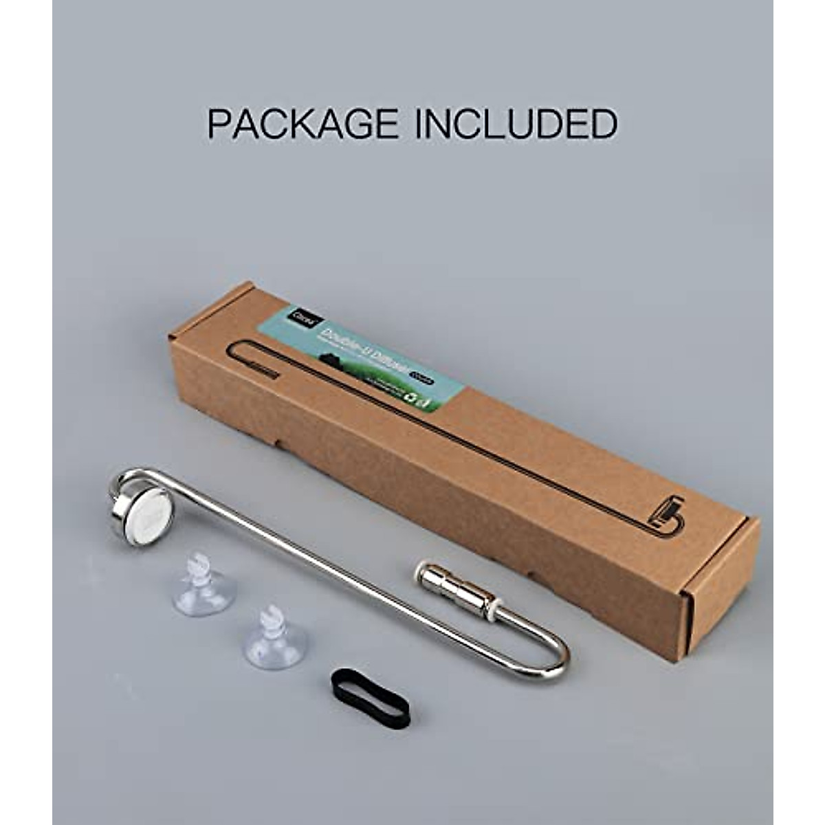 Clscea Aquarium Stainless Steel CO2 Diffuser Atomizer with Integrated Check Valve for Rimless Tanks 25cm