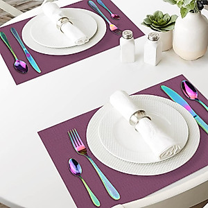 Anyagolgo Reusable Travel Utensils set with Case Stainless Steel 4pcs Steak Knife,Fork,Spoon,Coffee Spoon,for Lunch Camping School Picnic Workplace Travel Easy to Clean Dishwasher Safe(illusion-color)