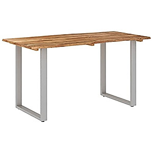 Multifunctional Dining Room Table,Modern Wood Dining Table,Dining Table,Suitable for Living Room,Lounge,Office,Meeting Room 55.1"x27.6"x29.9" Solid Acacia Wood