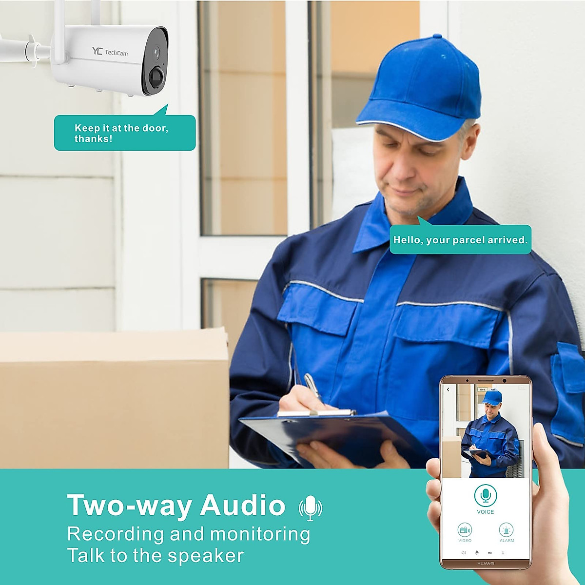 Solar Security Cameras Wireless Outdoor for Home Security, Battery Powered 2.4G WiFi Camera, 1080P HD Night Vision Camera with Solar Panel, PIR Motion Detection, IP65 Waterproof, 2-Way Talk, SD/Cloud