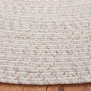 SAFAVIEH Braided Collection Area Rug - 6' x 9' Oval, Ivory & Light Grey, Handmade Farmhouse, Ideal for High Traffic Areas in Living Room, Bedroom (BRA201A)