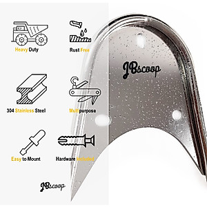 JBscoop Garden Hose Holder Stainless Steel Small Wall Mount Garden Hose Hook, Ideal for Water, Air, Hydraulic Hose, Ropes, Extension Cords Heavy Duty & Rust Proof