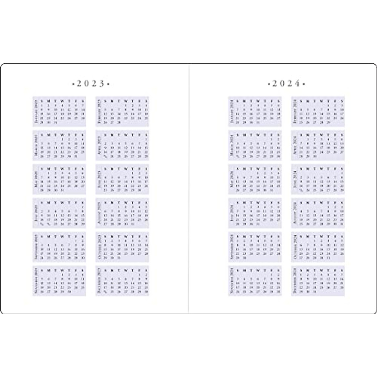 2024 Hydrangeas Family Weekly Planner (18 months, July 2023 to Dec 2024)