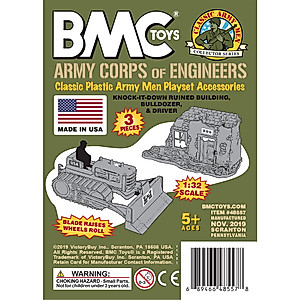 BMC Classic Army Corps of Engineers Bulldozer Building Plastic Army Men Playset