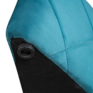 Velvet Queen Storage Bed Frame, Deluxe Upholstered Platform Bed with Wingback Headboard and 1 Big Drawer, 2 Side Storage Stool, No Box Spring Needed/ Easy Assembly (Queen Size, Blue)