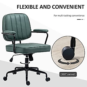 Vinsetto Home Office Chair, Microfiber Computer Desk Chair with Swivel Wheels, Adjustable Height, and Tilt Function, Green
