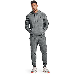 Under Armour mens Rival Fleece Joggers , Pitch Gray Light Heather (012)/Onyx White , Large