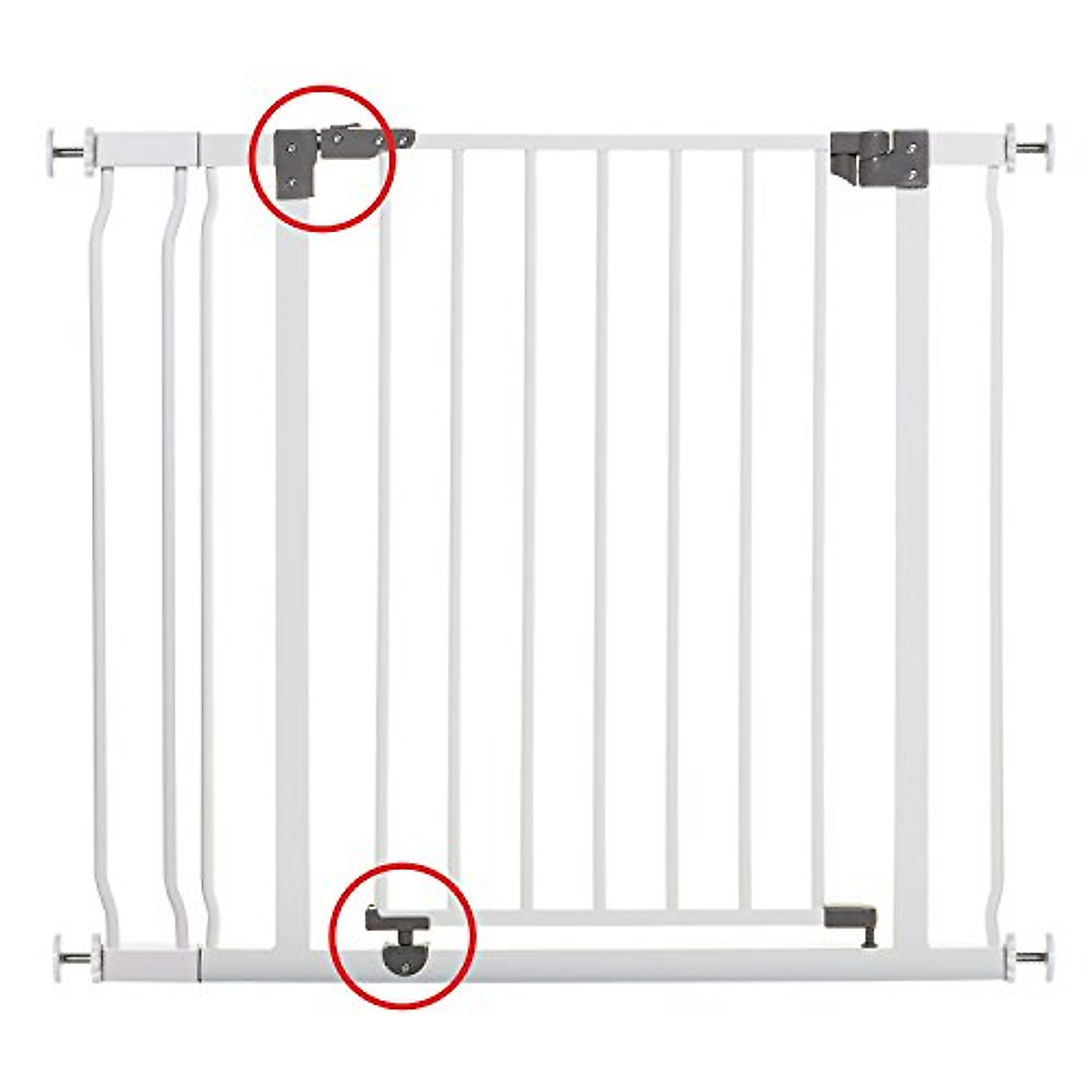 Dreambaby Liberty Walk Thru Auto Close Baby Safety Gate Set - with 3.5inch Extension Panel - Fits 29.5-36.5inch Openings - Pressure Mounted Security Gates - Model L776 - White