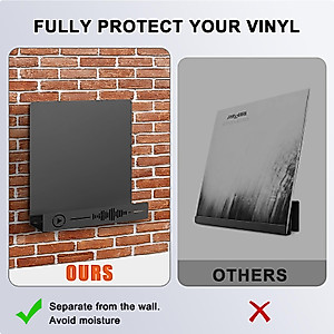 Vinyl Record Holder, 2Pack Wall Mount Vinyl Record Storage Holder, Heavy Duty Now Playing Metal Vinyl Record Display Shelf, Fits 20 LP's Vinyl Records Organizer Stand, Black