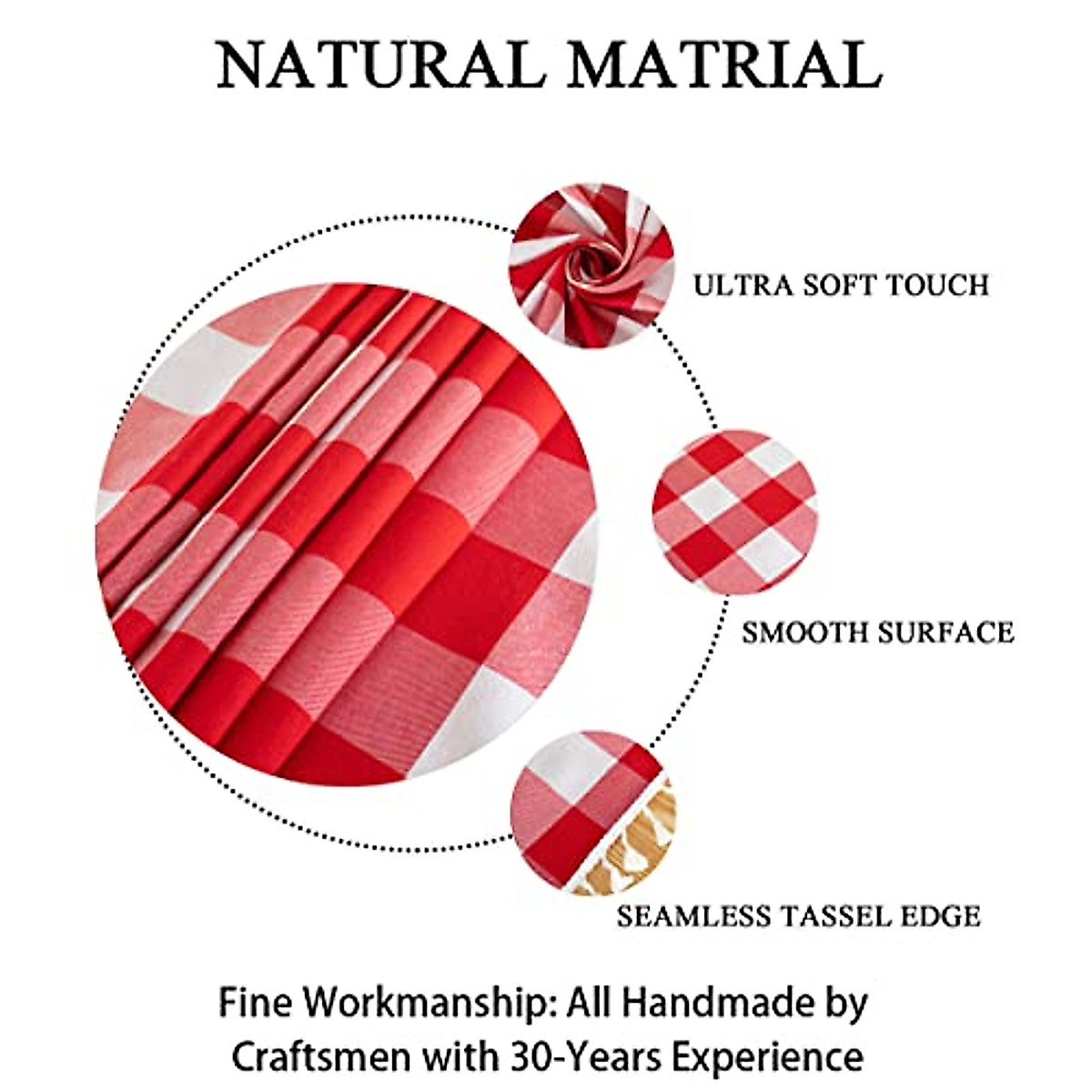 ShinyBeauty Buffalo Check Table Runner 13''x108'' Red and White Cotton Checkered Table Runner Buffalo Plaid Table Cover for Family Dinners Plaid Table Runner for Farmhouse