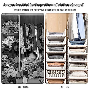Dollox 4 Pack Folding Wardrobe Storage Boxes Closet Organizers Plastic Clothes Organizer Stackable Plastic Storage Basket for Home Clothing Storage