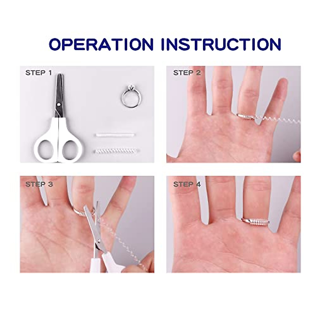 Ring Size Adjuster for Loose Rings - 60Pack, 2 Styles, Ring Guard, Ring Sizer, 10 Sizes Fit for Man and Woman Ring