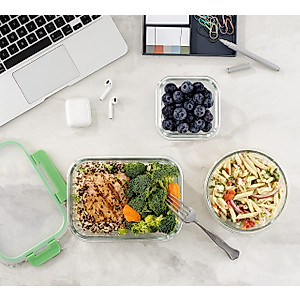 JoyJolt JoyFul 24pc Borosilicate Glass Storage Containers with Lids. 12 Airtight, Freezer Safe Food Storage Containers, Pantry Kitchen Storage Containers, Glass Meal Prep Container for Lunch