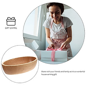 Zerodeko Wooden Bowl, Boat Shaped Long Wood Dough Bowl Decorative Serving Tray for Food, Bread, Fruits, Snack, Dessert Plate Tabletop Centerpiece Decor for Home, Kitchen, Dining