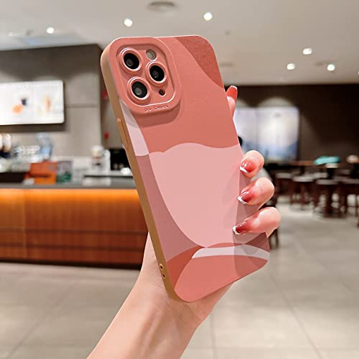 YKCZL Compatible with iPhone 11 Pro Case, Cute Painted Art Heart Pattern Full Camera Lens Protective Slim Soft Shockproof Phone Case for Women Girls-Brown