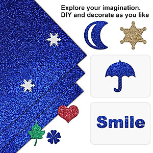 Rramorrra Blue Glitter Cardstock Paper 12" x 12" 15 Sheets 350gms/130lb Heavyweight Premium Royal Blue Sparkly Construction Paper for Cricut Machine, Craft, Halloween, Party Decoration