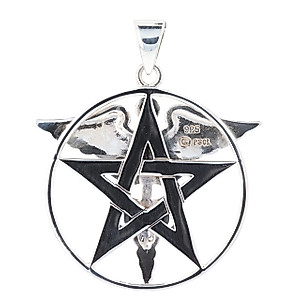 Jewelry Trends Caduceus Star Pentagram Pentacle Sterling Silver Pendant