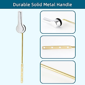 Hygie Rinse Universal Metal Toilet Handle Replacement Kit Front Mount Compatible with Kohler/Gerber/Glacier Bay Toilet Tank, Toilet Flusher Lever, Chrome