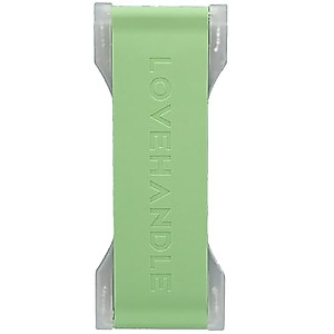 LoveHandle PRO Premium Phone Grip - Silicone Phone Strap - Magnetic Phone Mount and Kickstand for Smartphone and Tablet - Fern Green Silicone on Clear Base