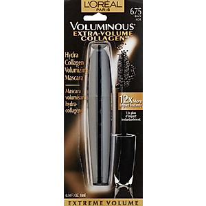 L'Oréal Paris Voluminous Extra Volume Collagen Washable Mascara, Black, 0.34 fl. oz.