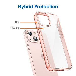 JETech Case for iPhone 13 Mini 5.4-Inch, Non-Yellowing Shockproof Phone Bumper Cover, Anti-Scratch Clear Back (Rose Gold)