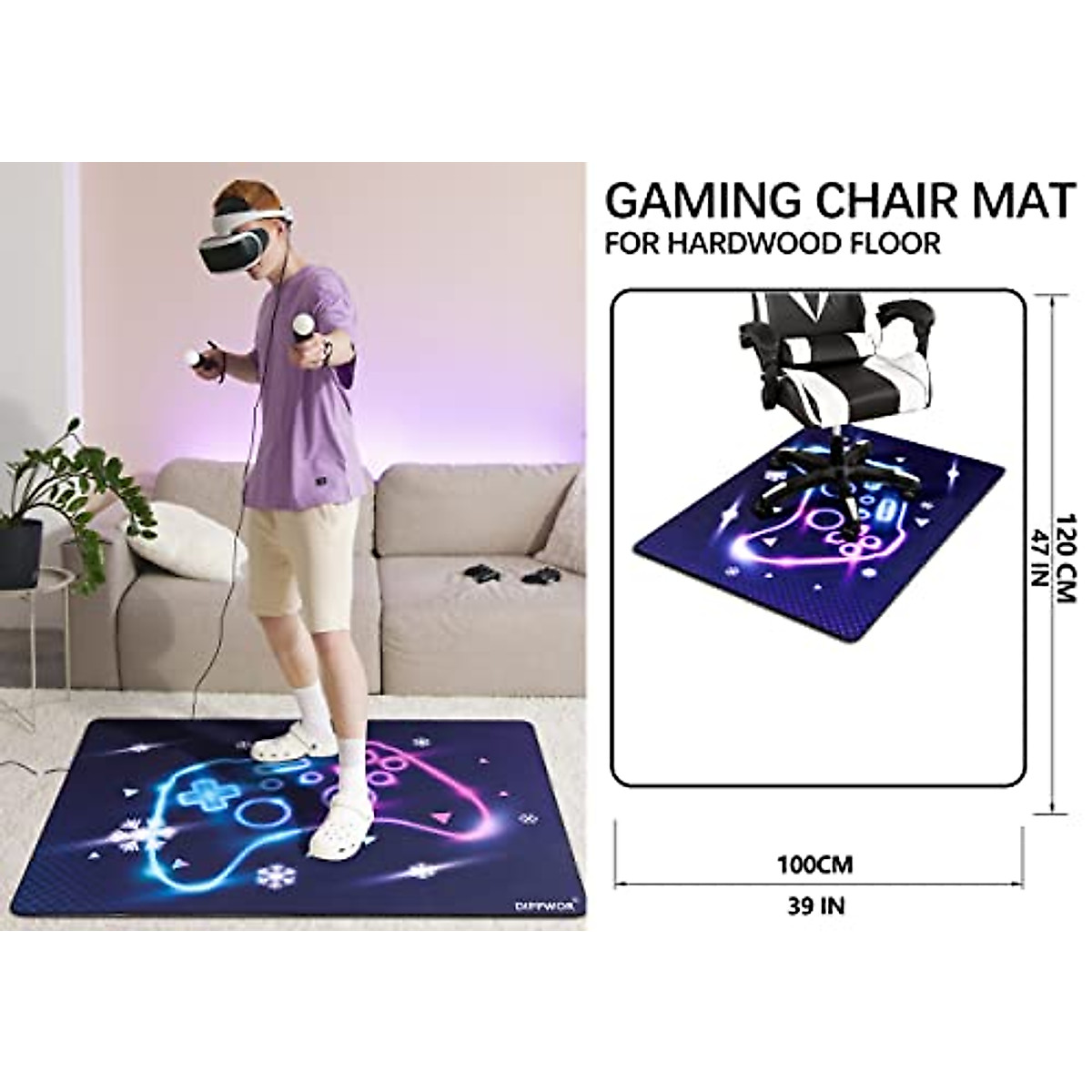 Office Chair Mat,39"X47"Gaming Chair Mat Computer Chair Mat for Hardwood Floor and Anti-Slip Gaming Rug,Office Rugs Mats for Rolling Chairs
