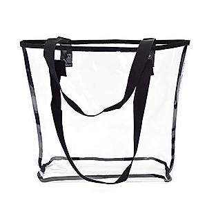 Premium Large Capacity Transparent Clear Tote Bag Shoulder Handbag, Clear