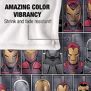Marvel Iron Man Blanket, 50"x60", Collection of Iron, Silky Touch Super Soft Throw Blanket